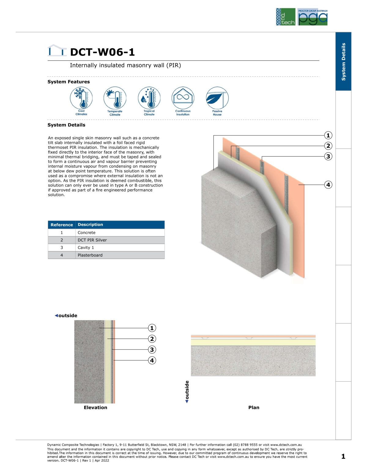 DCT-W06-1 INTERNALLY INSULATED MASONRY WALL (PIR) - Dctech