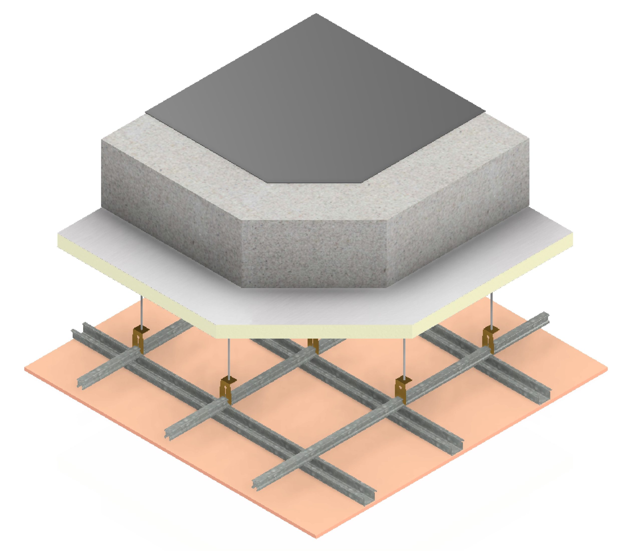 DCT-R06-1 FLAT CONCRETE ROOF INSULATED BELOW SLAB WITH SUSPENDED CEILING - Dctech